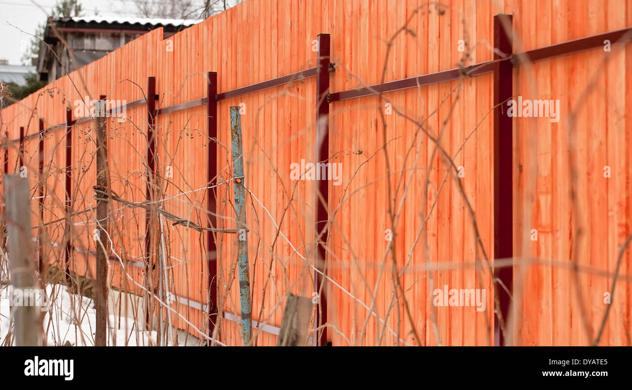 closeup of big high wooden fence, perspective view Stock Photo - Alamy