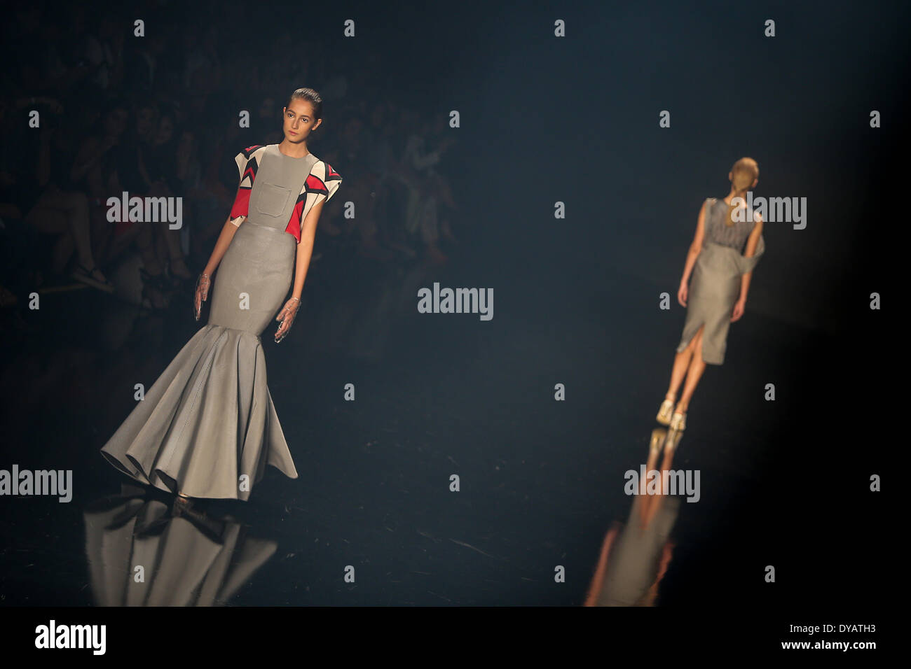 Rio De Janeiro, Brazil. 11th Apr, 2014. Models present fashion ...
