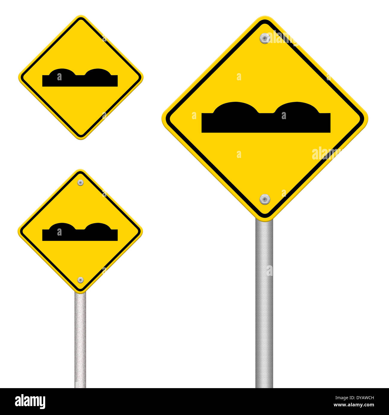 Road Sign beware surface roughness Stock Photo - Alamy