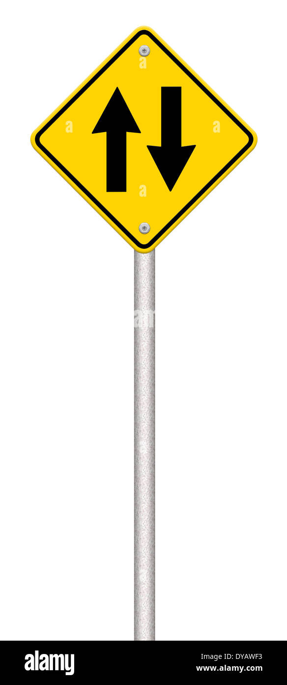 Two way traffic sign Stock Photo - Alamy
