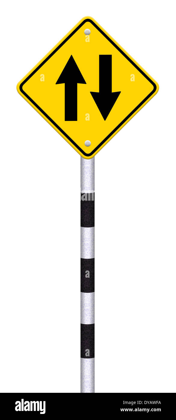 Two way traffic sign Stock Photo - Alamy