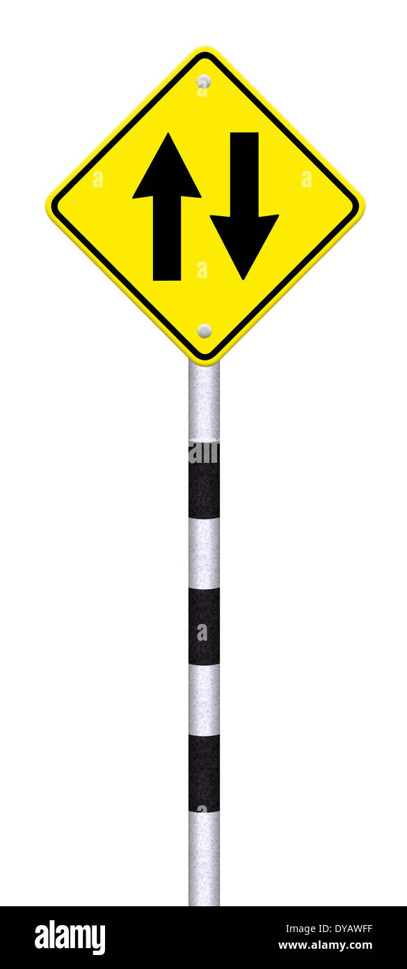 Two way traffic sign Stock Photo - Alamy