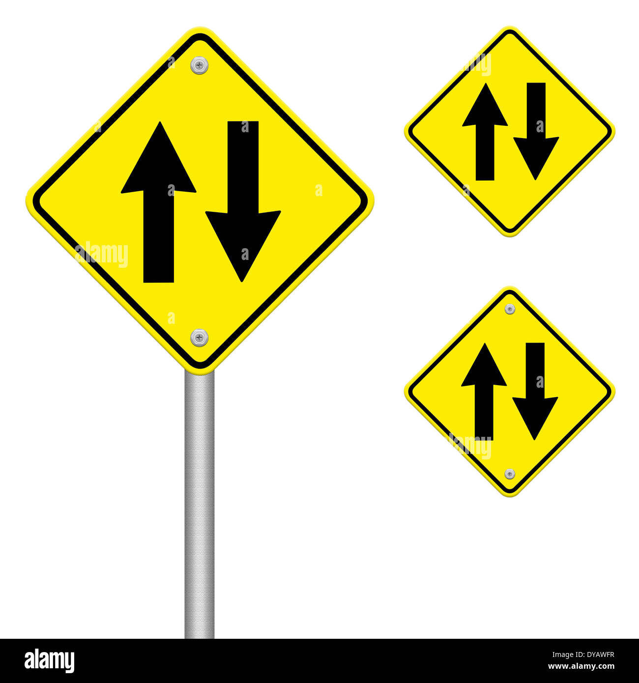 Two way traffic sign Stock Photo - Alamy