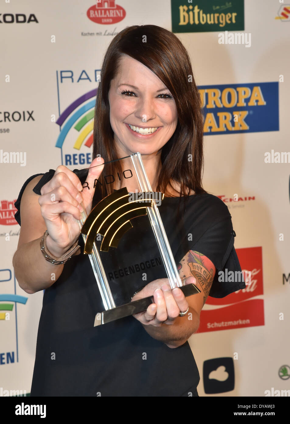 Rust, Germany. 11th Apr, 2014. The singer Christina Stuermer poses with ...