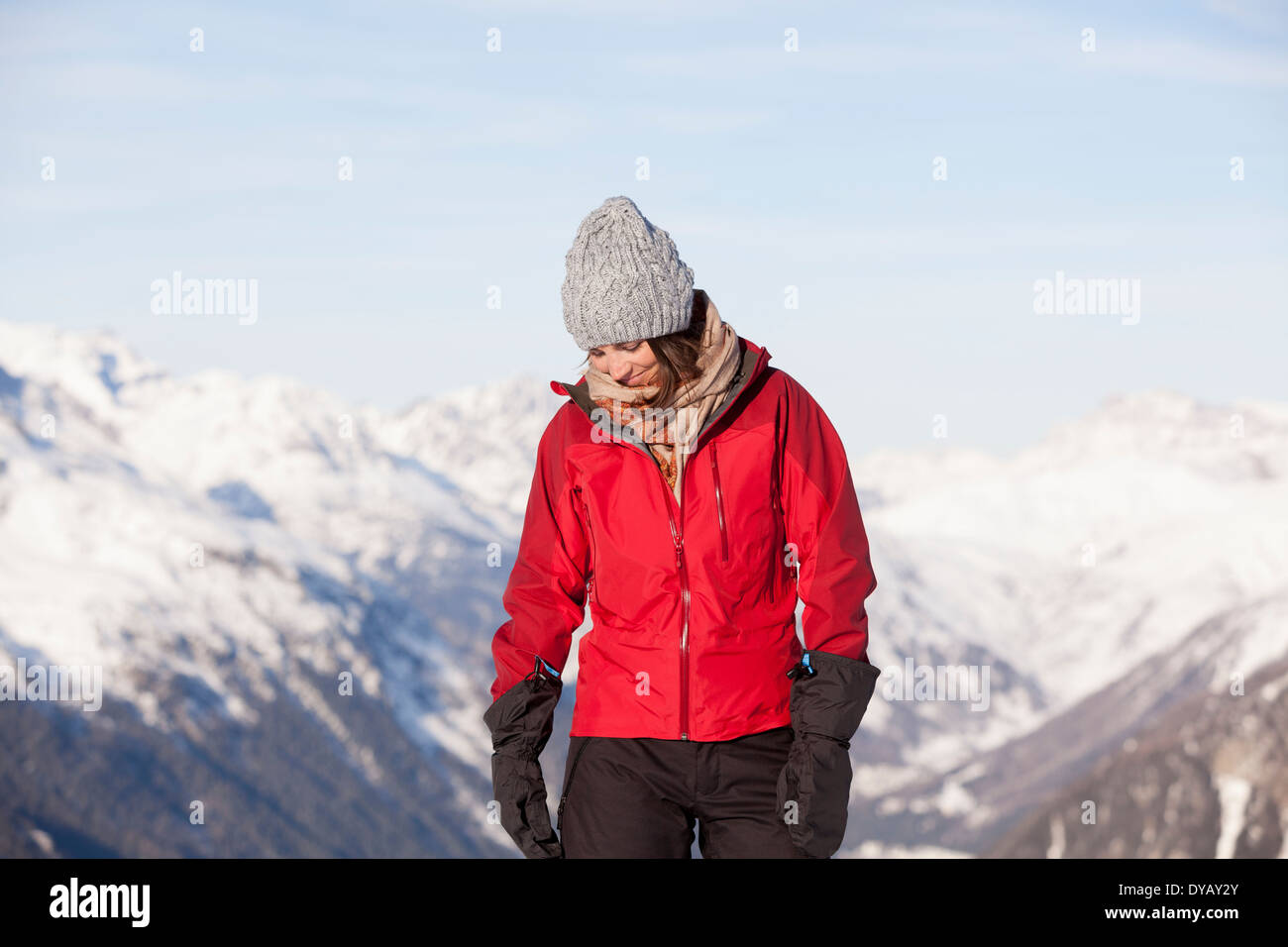 A tourist visits the lookout point building on the Aiguille Du Midi ...