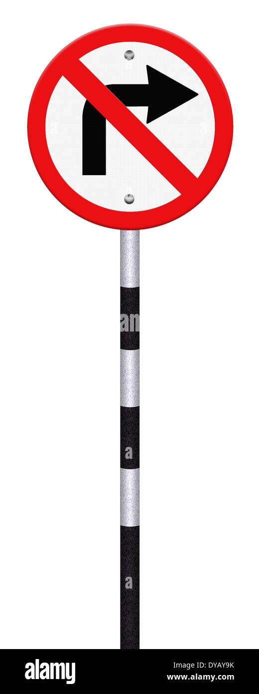 No Right Turn On Red Road Sign High Resolution Stock Photography and ...