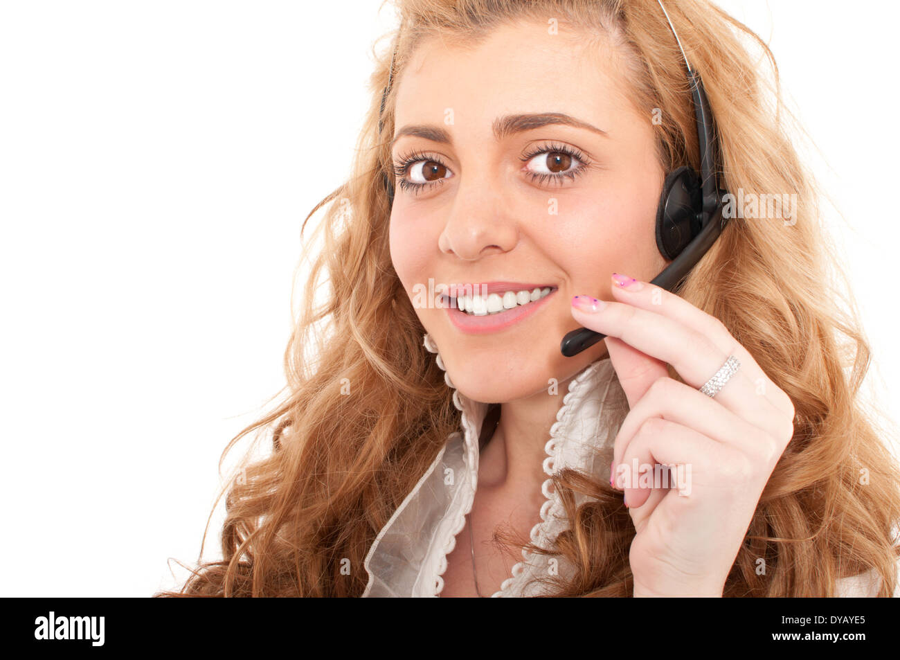 Blond customer service lady hi-res stock photography and images - Alamy