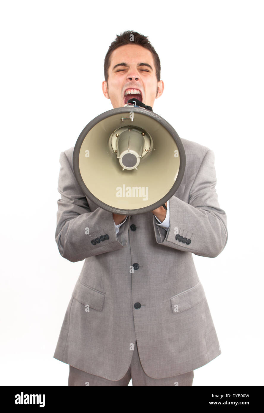 On megaphone hi-res stock photography and images - Alamy