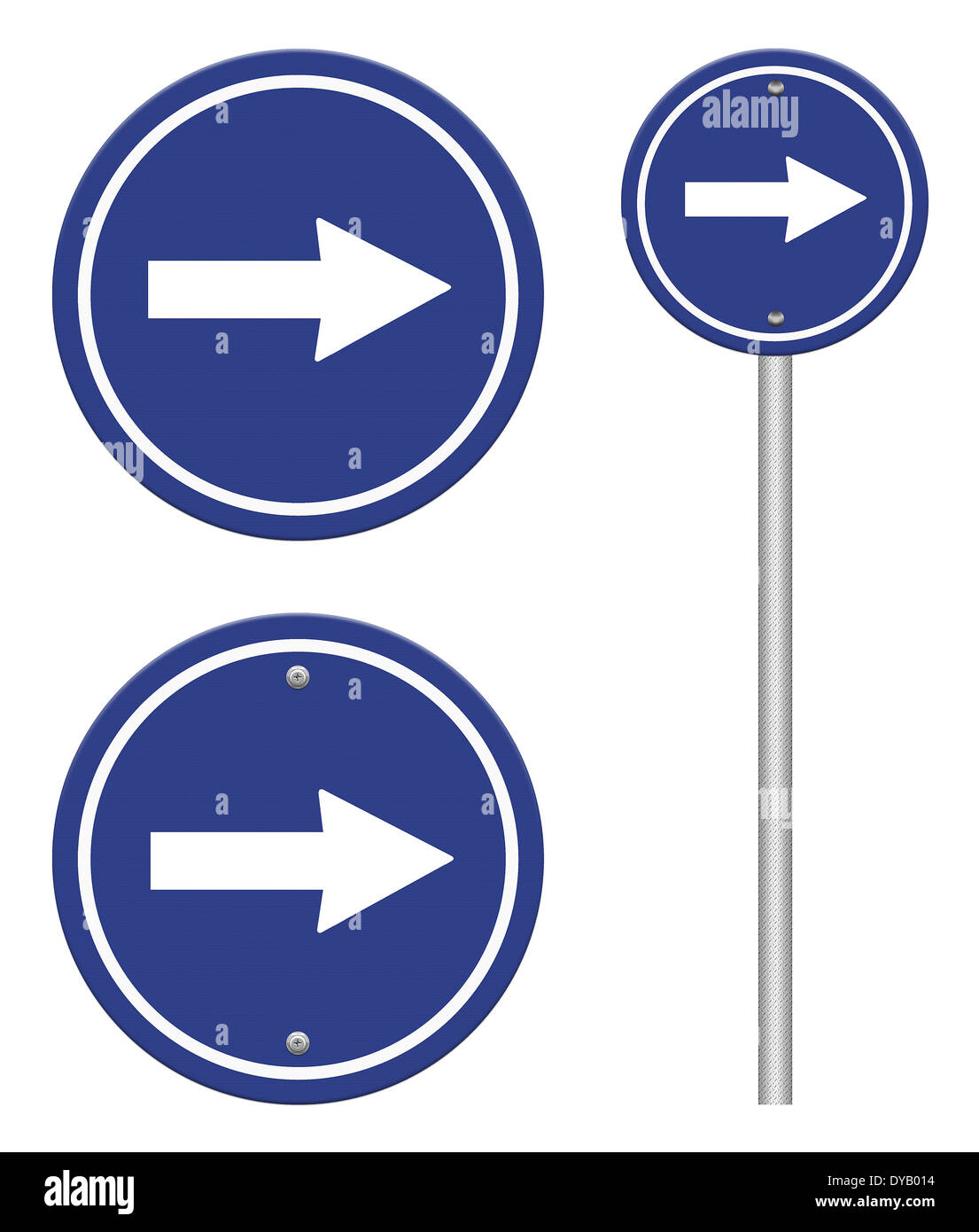 Arrow traffic sign isolated on white background , Part of a series ...