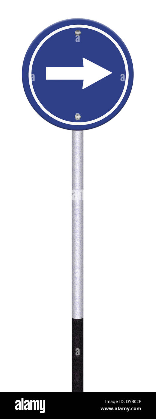 Arrow traffic sign isolated on white background , Part of a series ...