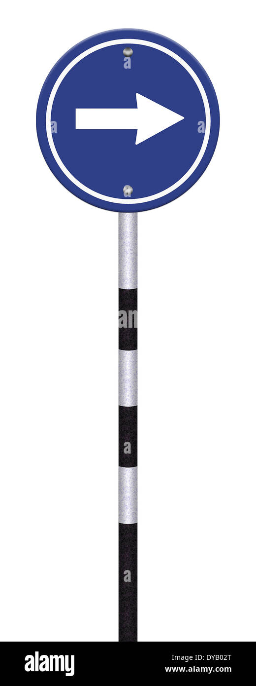 Arrow traffic sign isolated on white background , Part of a series ...