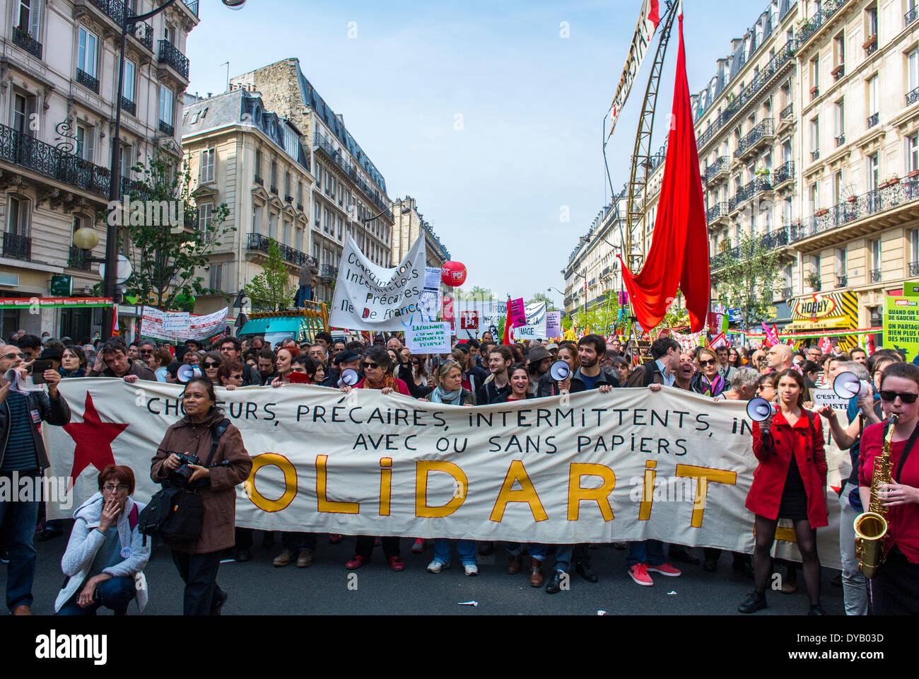 Paris, France, French Political Left Demonstration Against Economic ...