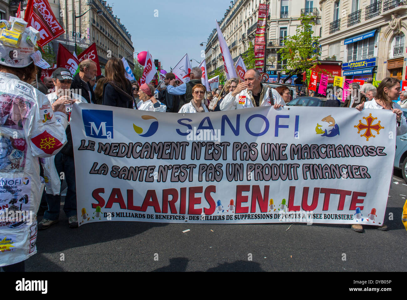 Paris, France, Large Crowd people, Front, French Political Left ...