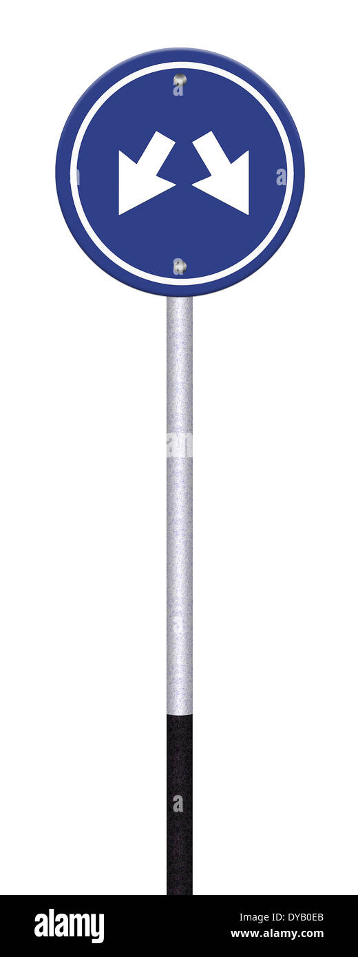 Blue Sign with two Arrows - Two directions on a blue road sign , Part ...