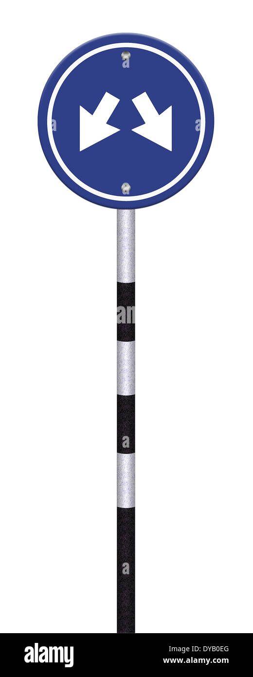 Blue Sign with two Arrows - Two directions on a blue road sign , Part ...