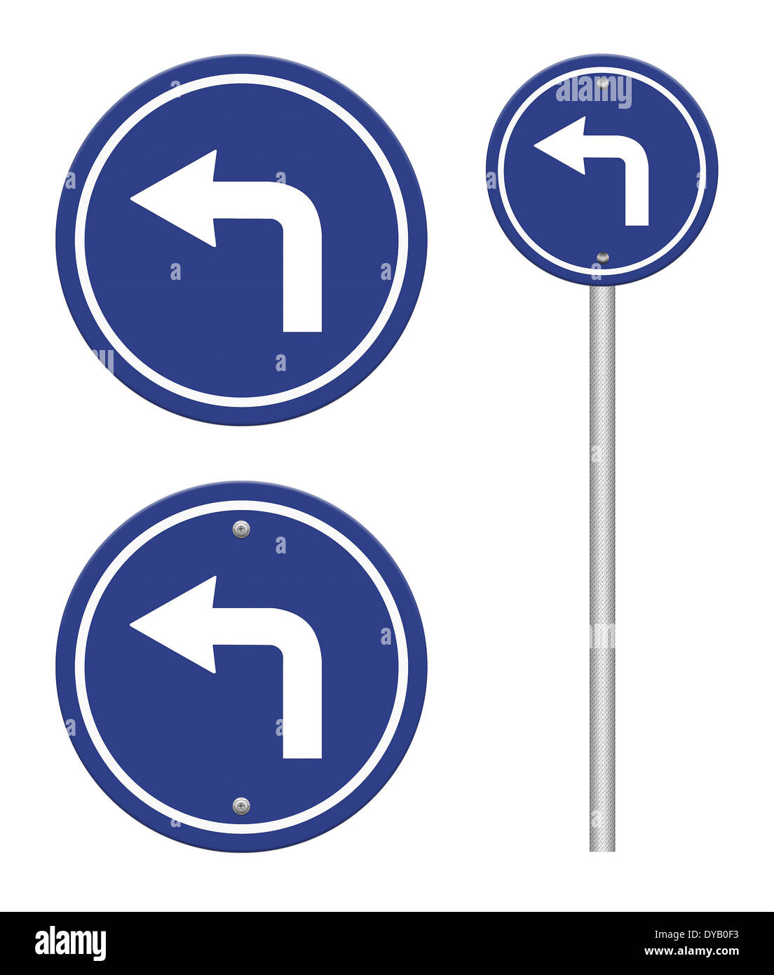 Turn left road sign. Part of a series Stock Photo - Alamy