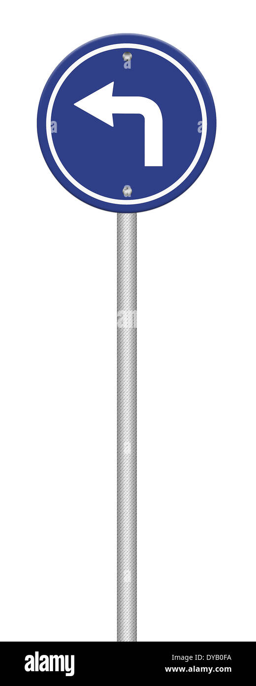 Turn left road sign. Part of a series Stock Photo - Alamy