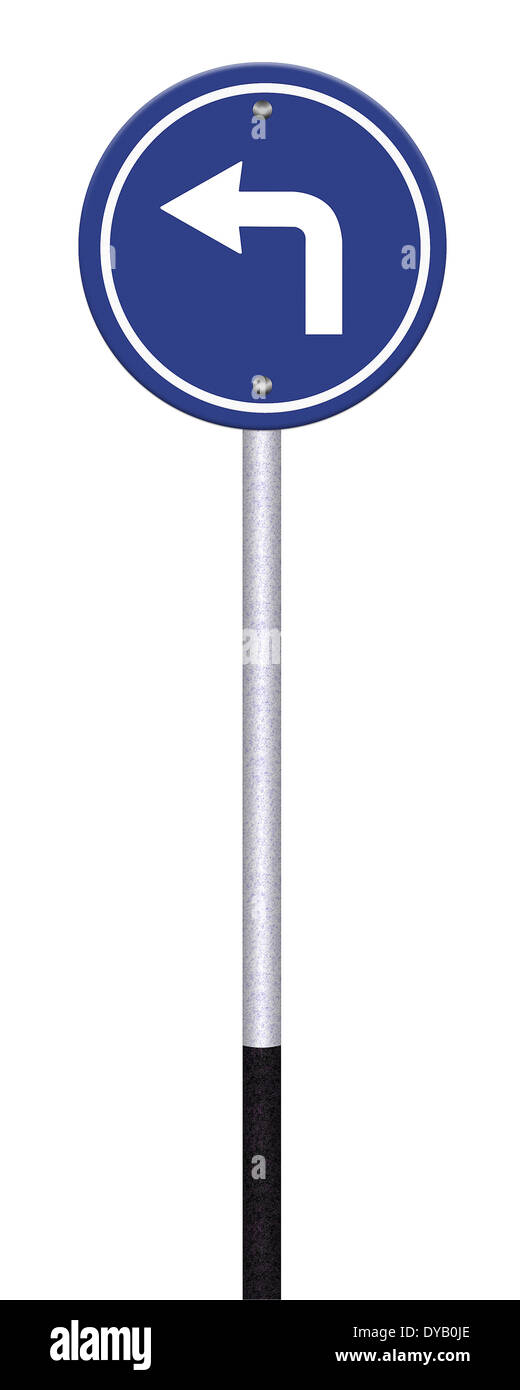 Turn left road sign. Part of a series Stock Photo - Alamy