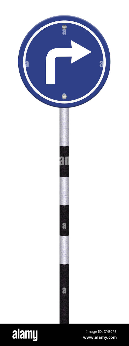 Turn right road sign. Part of a series Stock Photo - Alamy