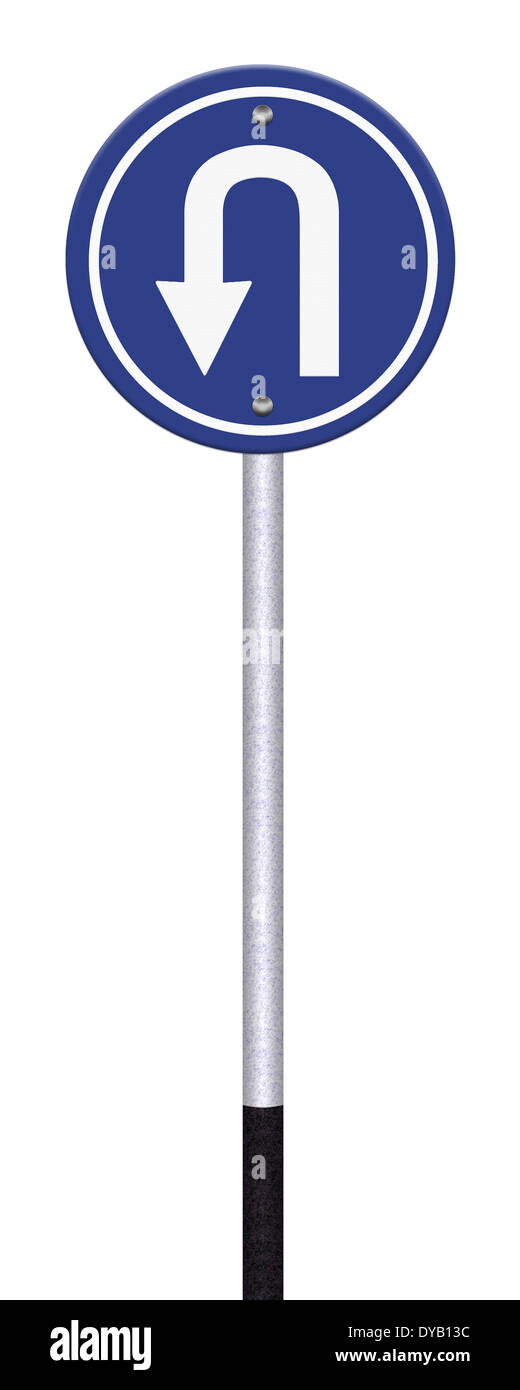 U turn alert sign hi-res stock photography and images - Alamy