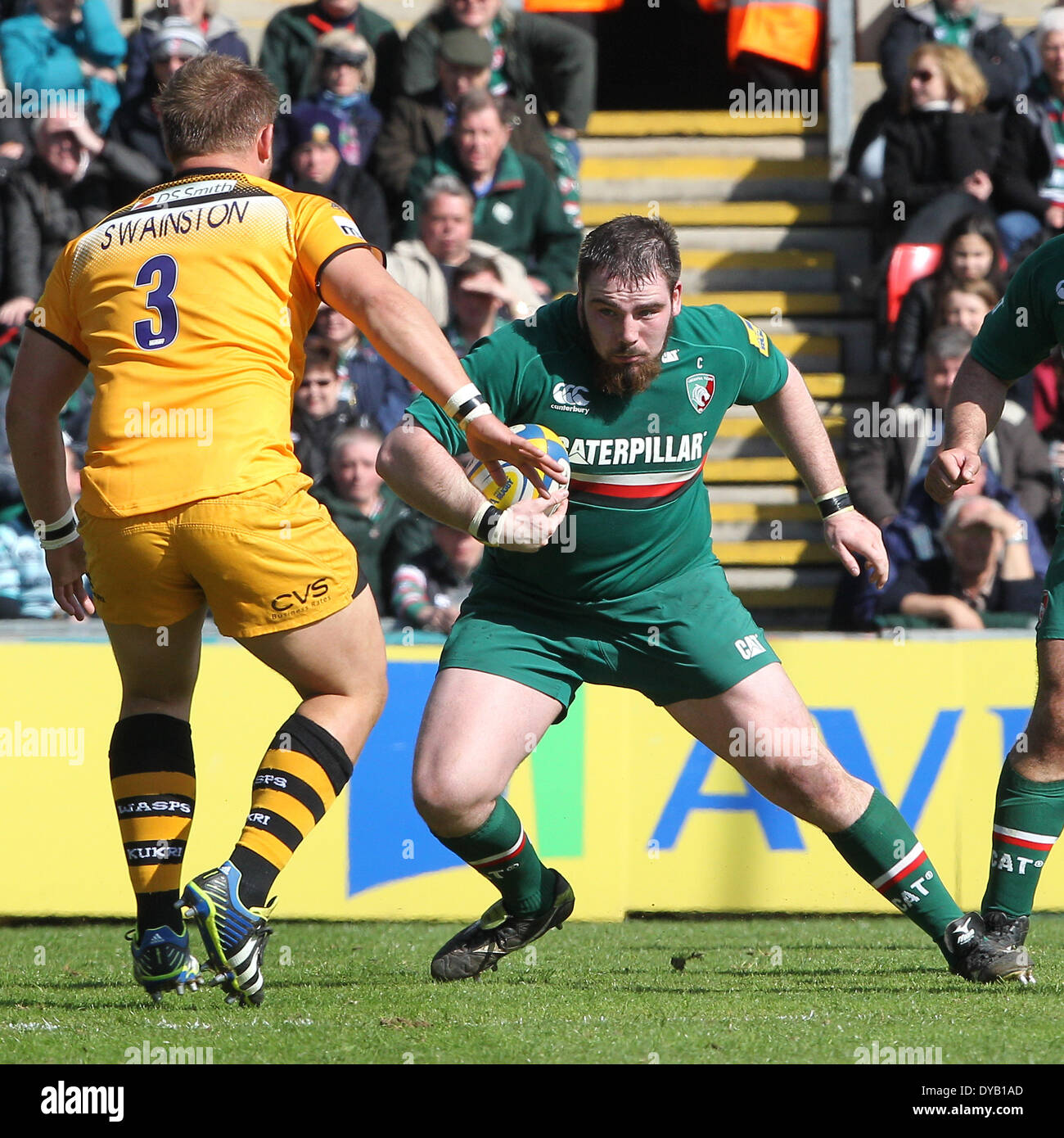Leicester, UK. 12th Apr, 2014. Leicesters Fraser Balmain eyes up ...
