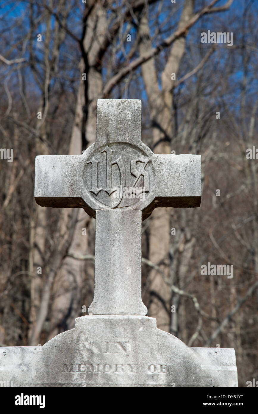 Old headstones in graveyard, cemetery, abandoned and forgotten Stock ...