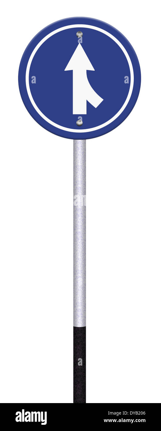 Road Merge Sign on white Stock Photo - Alamy