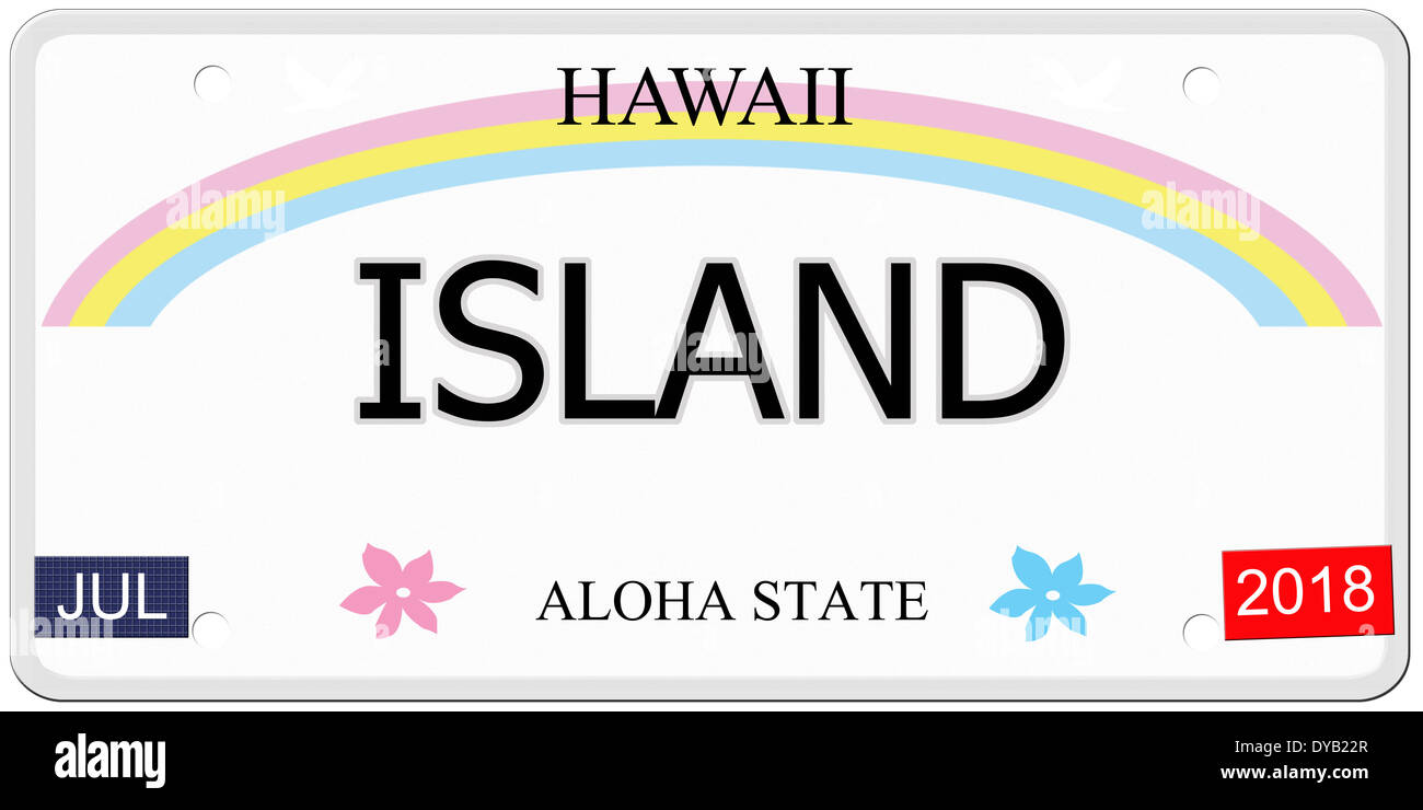 Hawaii aloha state license plate hi-res stock photography and images ...