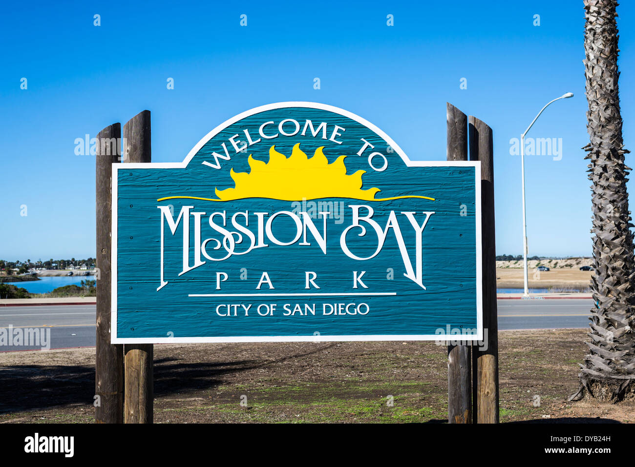 Welcome to Mission Bay Park sign. San Diego, California, United States ...