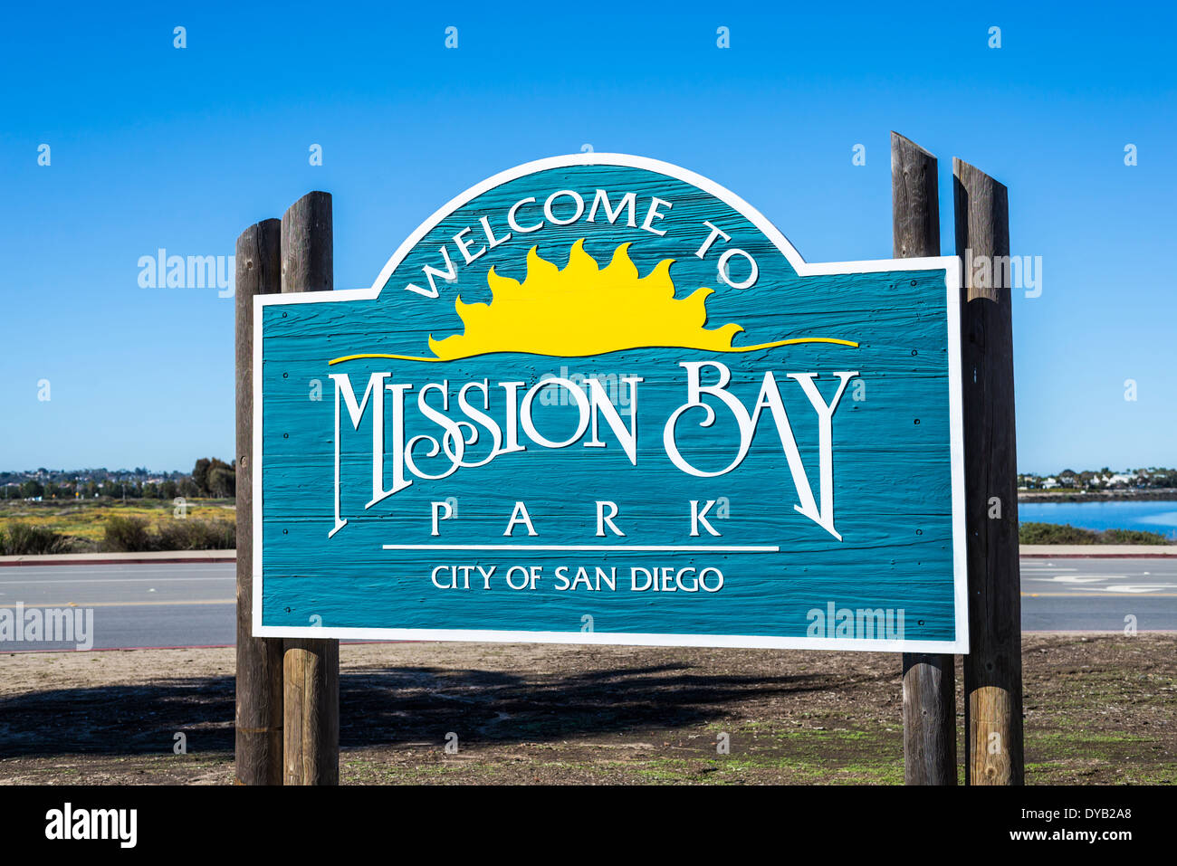 Welcome to Mission Bay Park sign. San Diego, California, United States ...