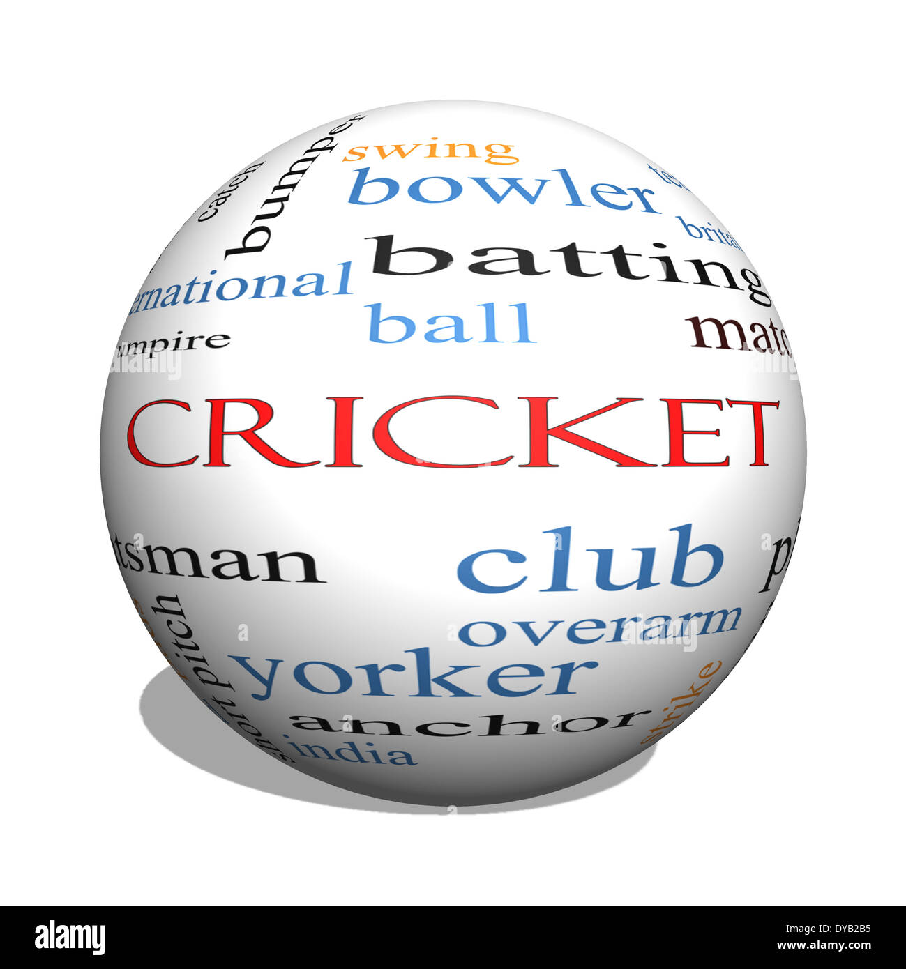 Cricket 3D sphere Word Cloud Concept with great terms such as batsman ...