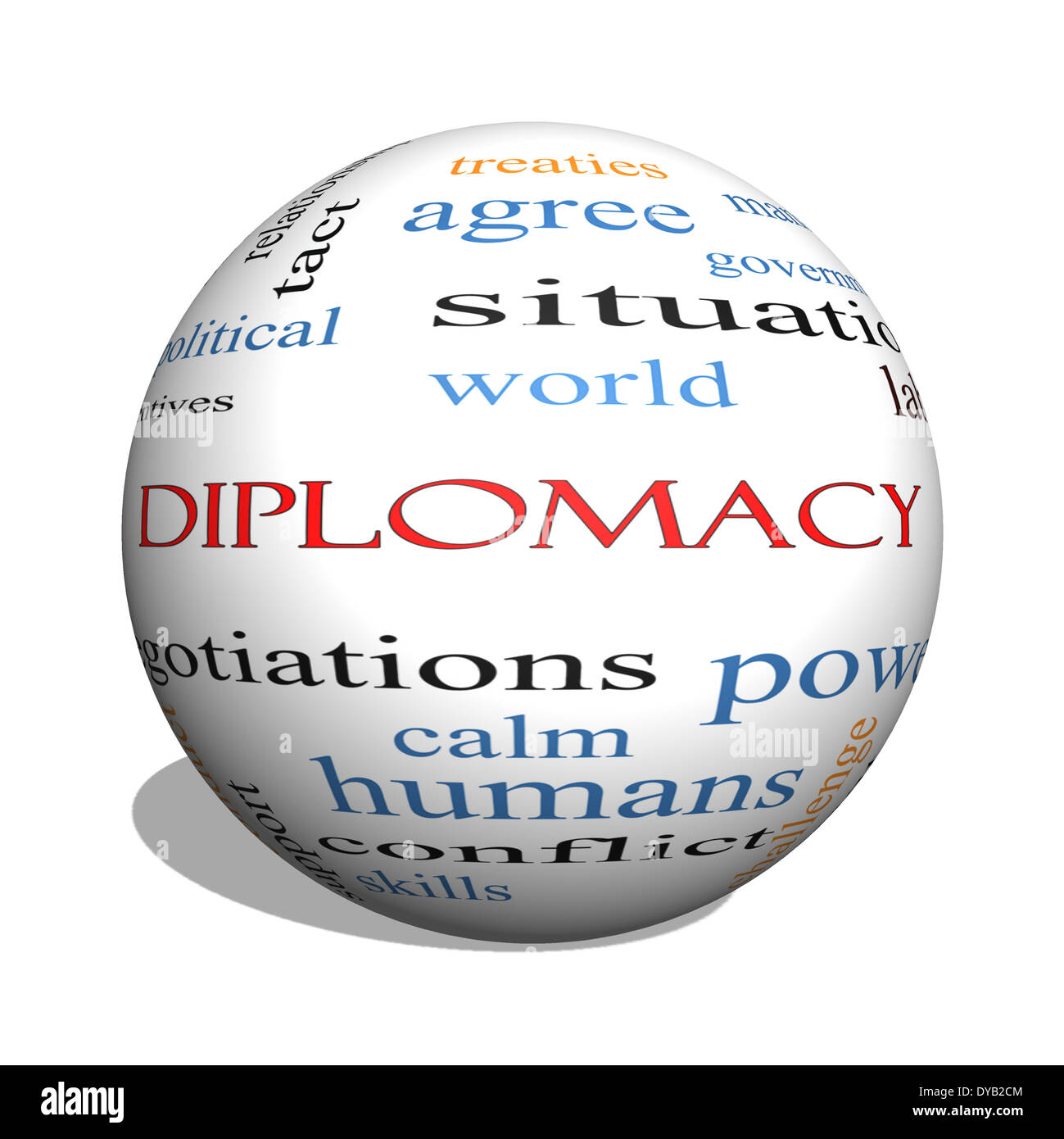 Diplomacy 3D sphere Word Cloud Concept with great terms such as world ...