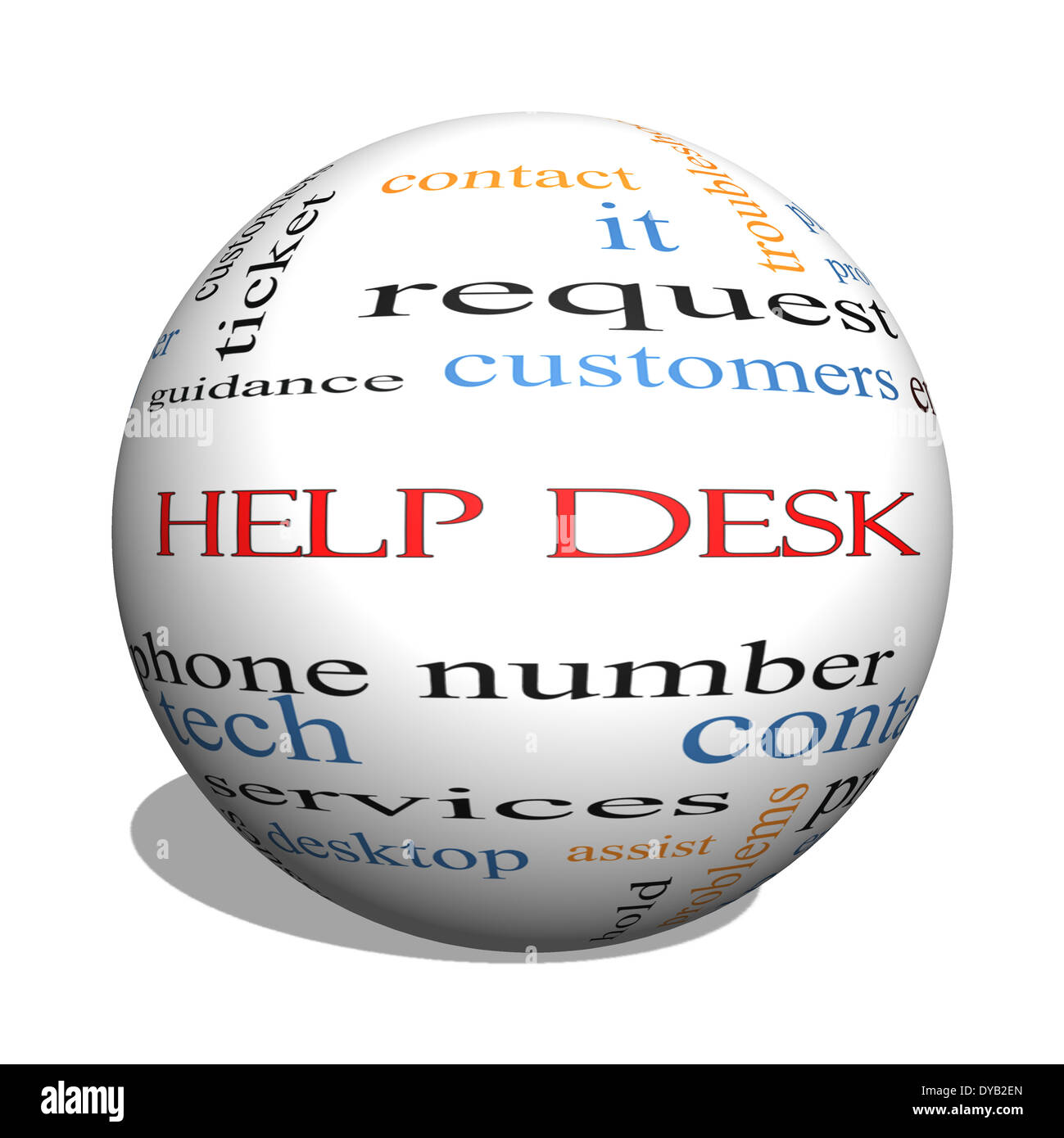 Help Desk 3D sphere Word Cloud Concept with great terms such as ...
