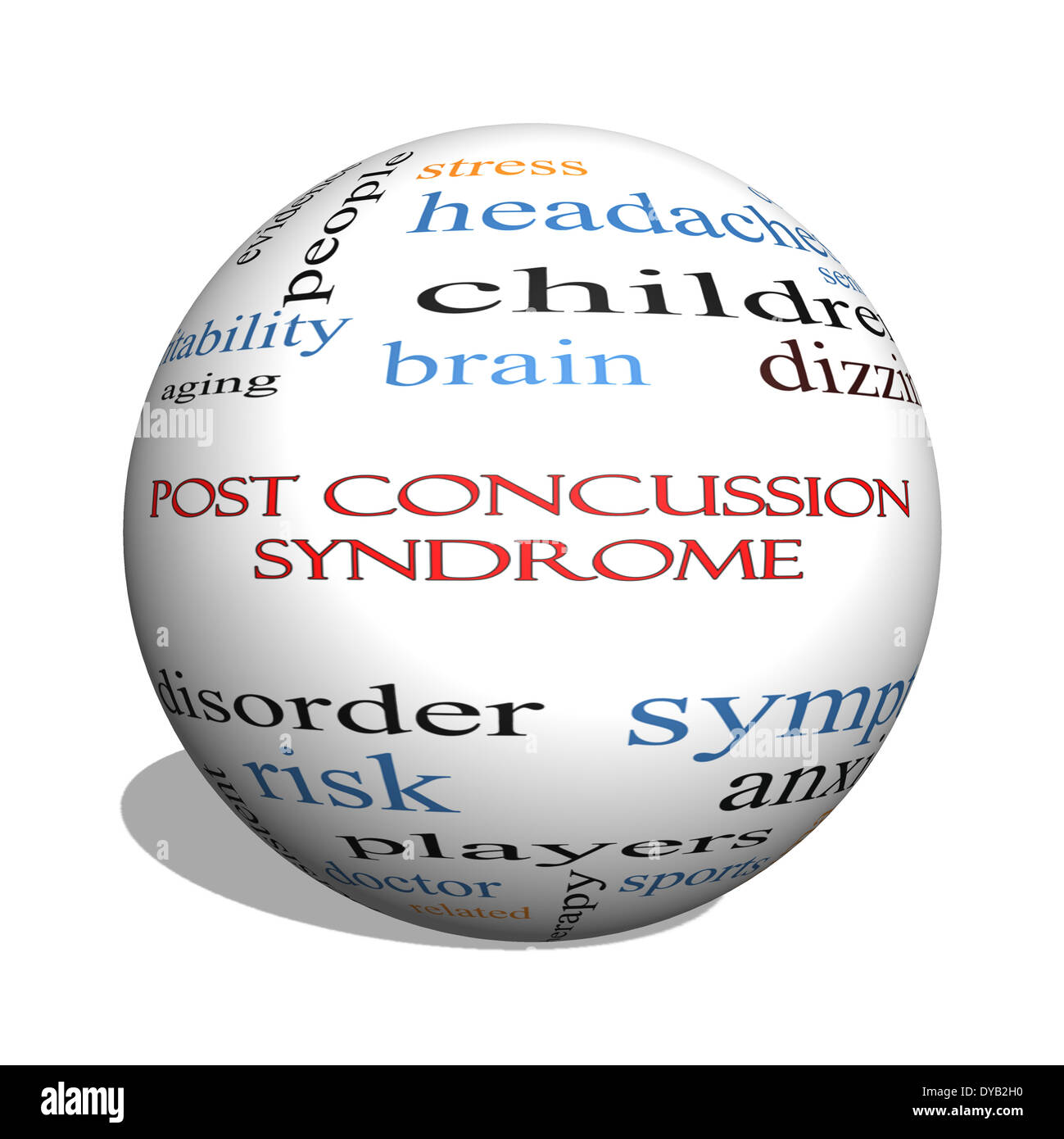 Post Concussion Syndrome 3D sphere Word Cloud Concept with great terms ...