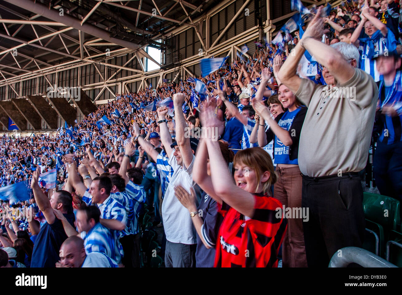 Brighton & Hove Albion fans at the Division 1 play-off final at The ...