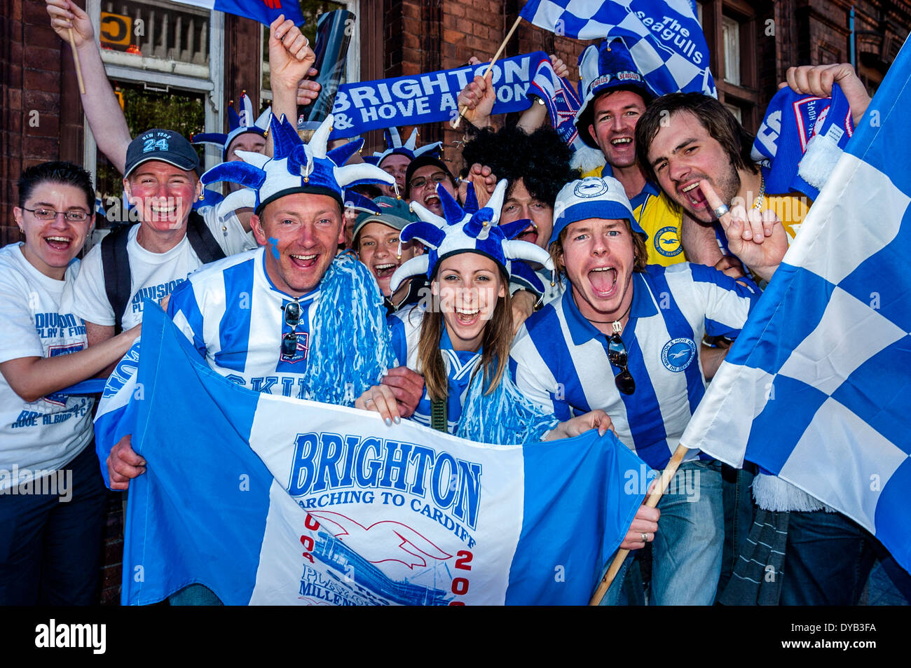 Brighton & Hove Albion fans at the Division 1 play-off final at The ...