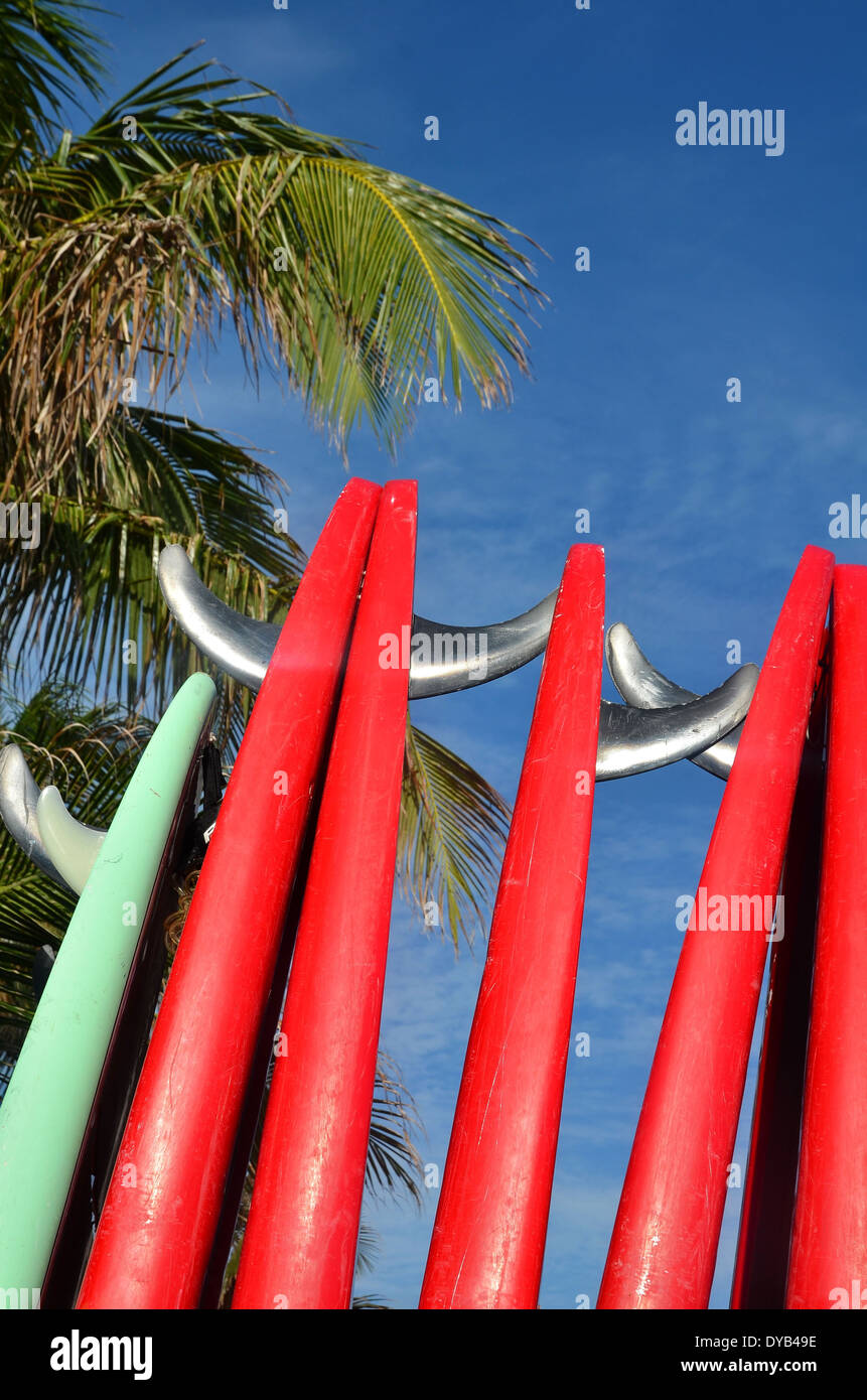 Stack of surfboards by seaside Stock Photo - Alamy