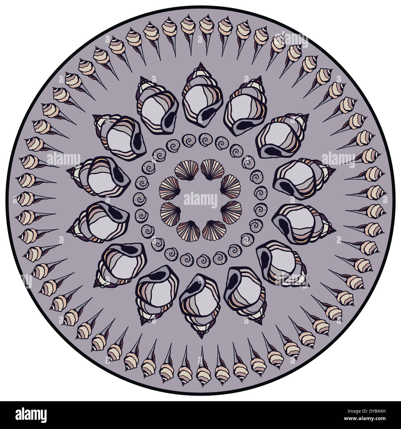 Mandala made of Seashells Stock Photo - Alamy