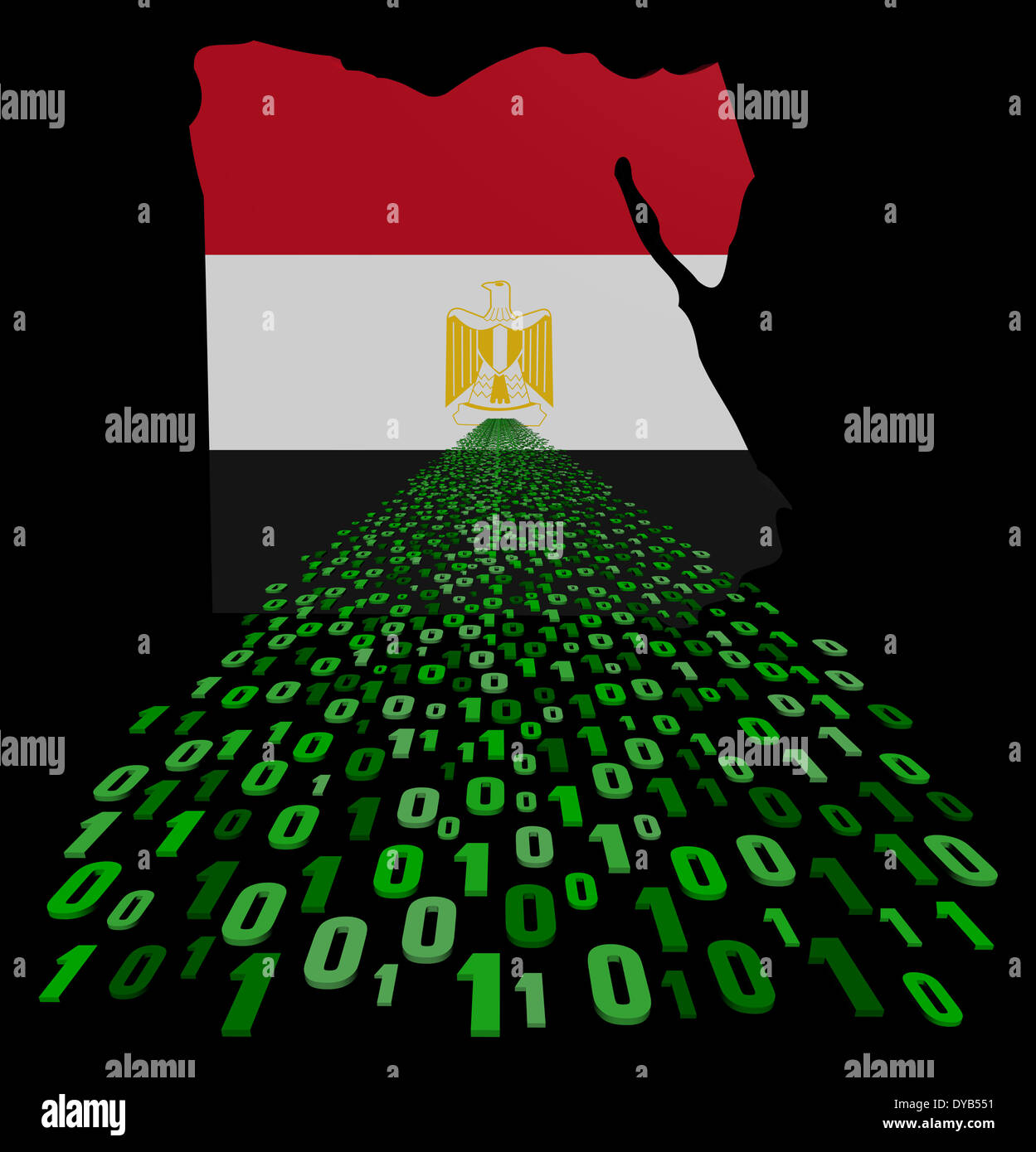 Egypt map flag with binary foreground illustration Stock Photo - Alamy