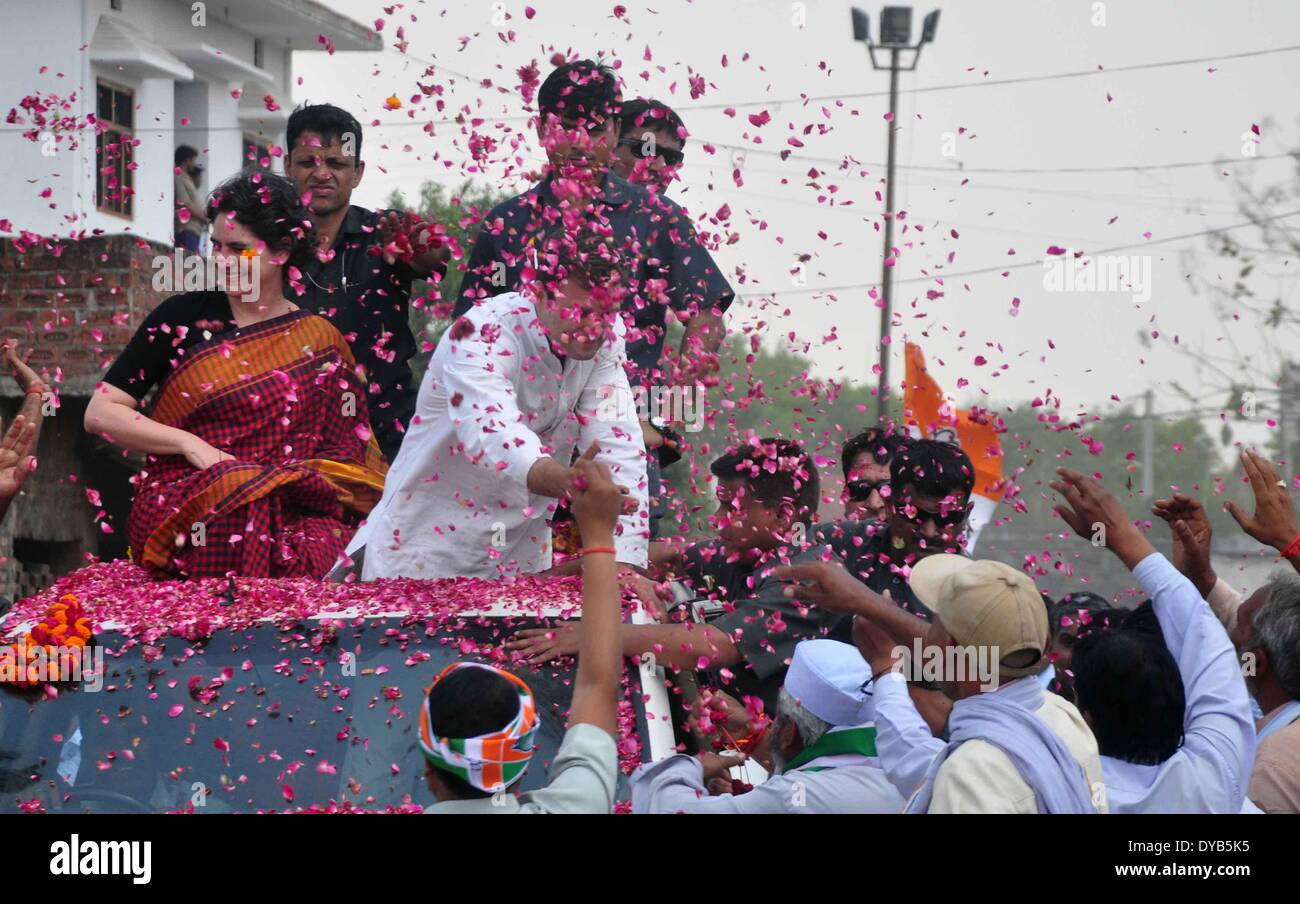 AMETHI, INDIA-APRIL 12: Congress vice president Rahul Gandhi shake ...