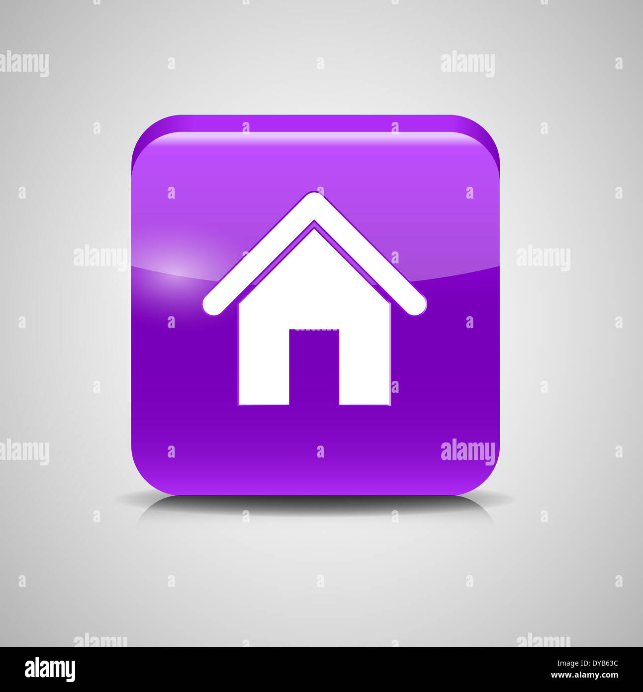 Glass Home Button Icon . Vector Illustration Stock Photo - Alamy