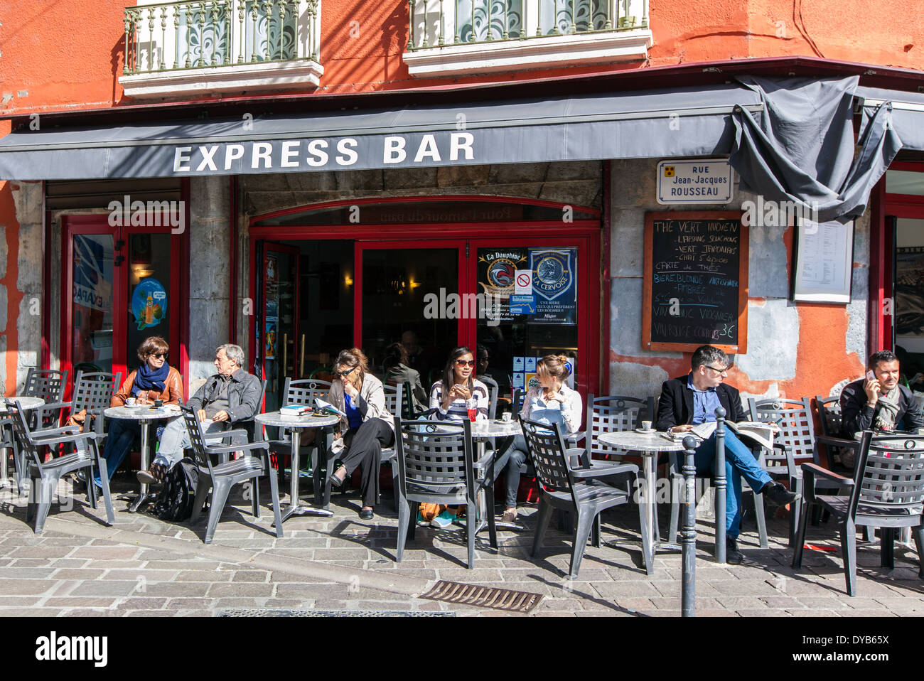 Cafes Central Grenoble France Stock Photo - Alamy