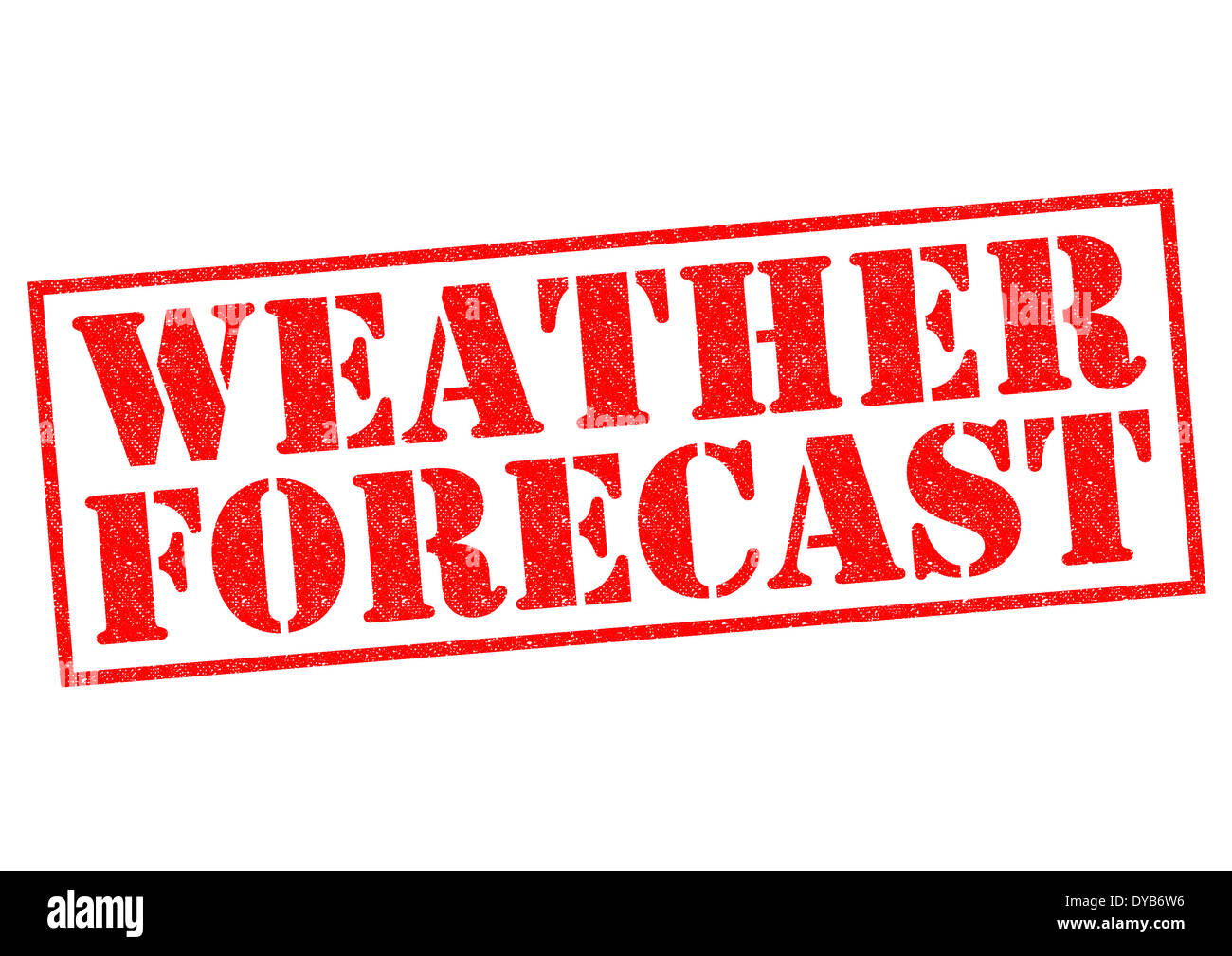 WEATHER FORECAST red Rubber Stamp over a white background Stock Photo ...