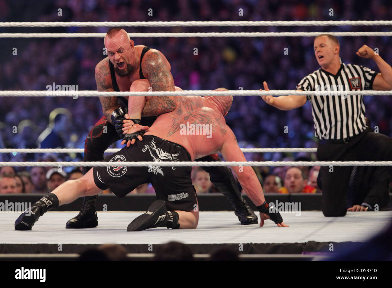 New Orleans, Louisiana, USA. 6th Apr, 2014. THE UNDERTAKER works the ...