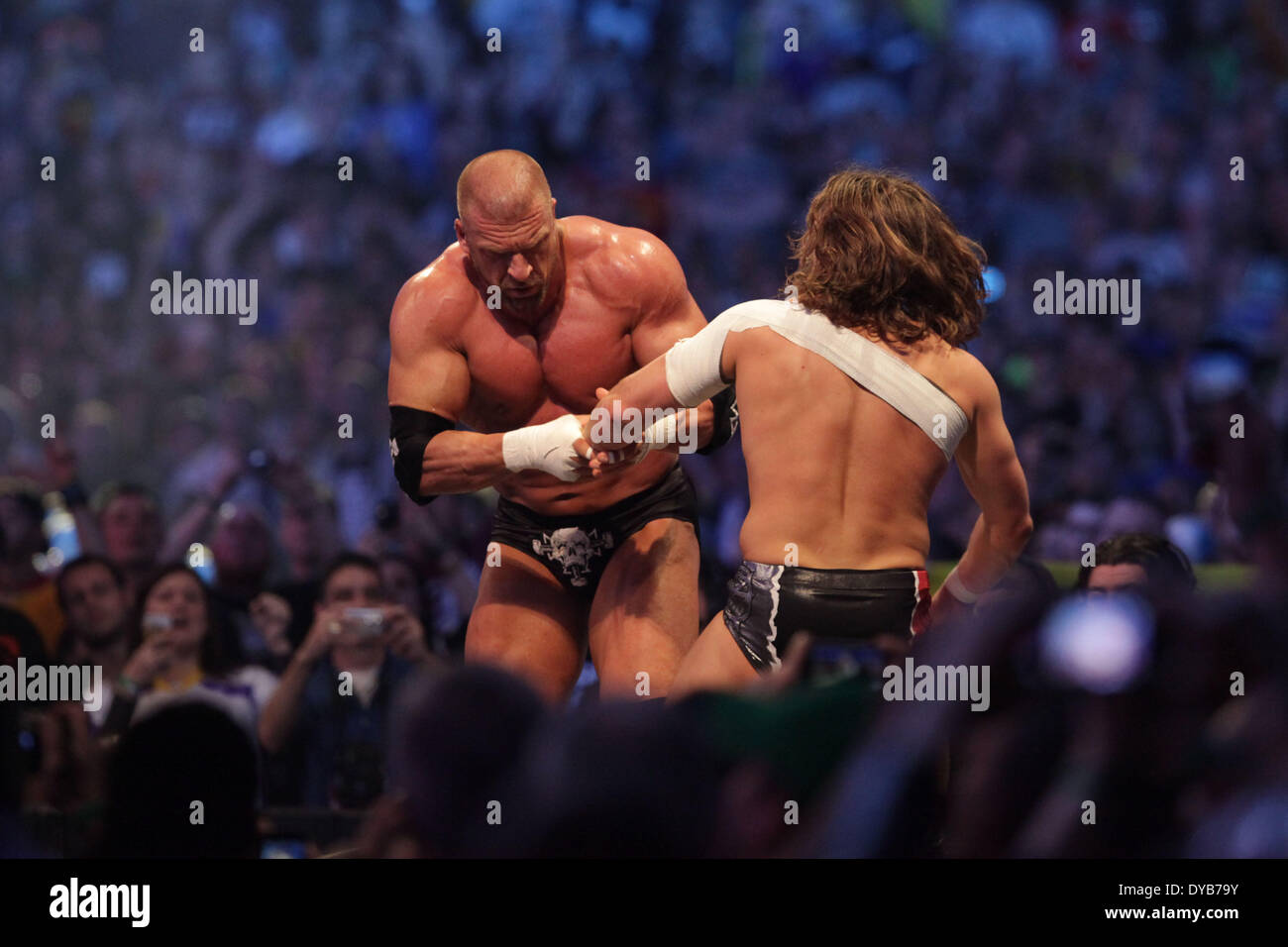 New Orleans, Louisiana, USA. 6th Apr, 2014. TRIPLE H and DANIEL BRYAN ...