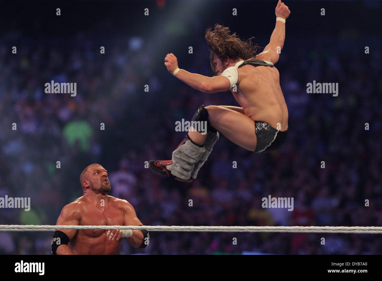 New Orleans, Louisiana, USA. 6th Apr, 2014. DANIEL BRYAN lands a ...