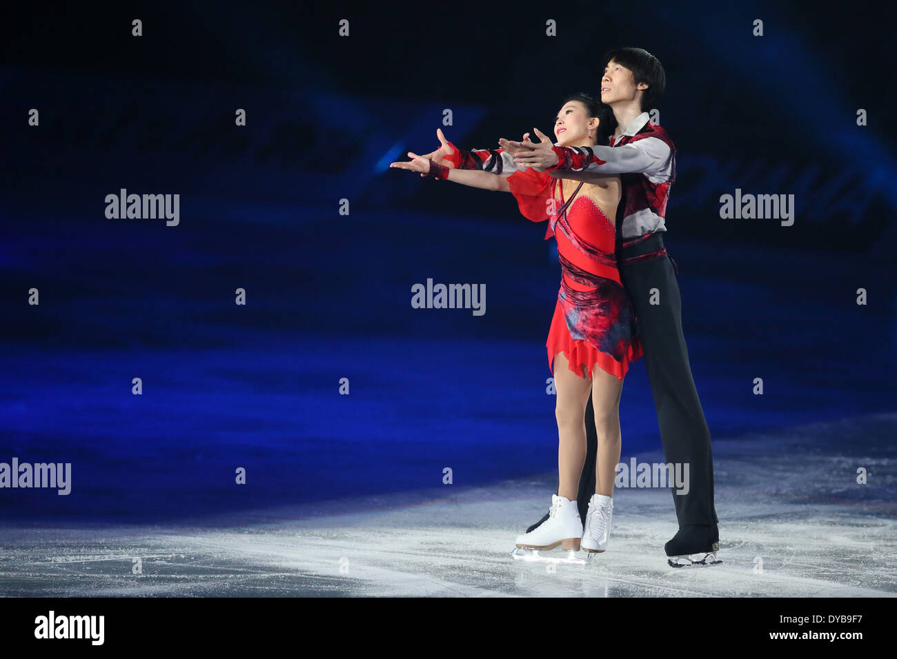 1st Yoyogi Gymnasium, Tokyo, Japan. 11th Apr, 2014. Pang Qing and Tong ...