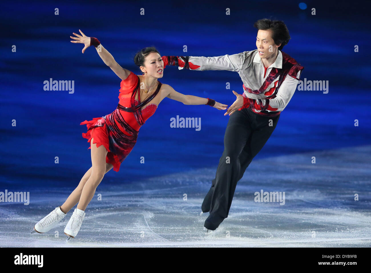 1st Yoyogi Gymnasium, Tokyo, Japan. 11th Apr, 2014. Pang Qing and Tong ...