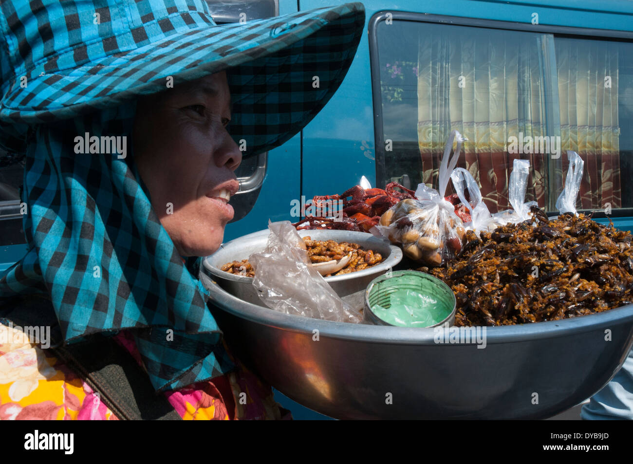 Roadside snack vendor in provincial Cambodia Stock Photo - Alamy