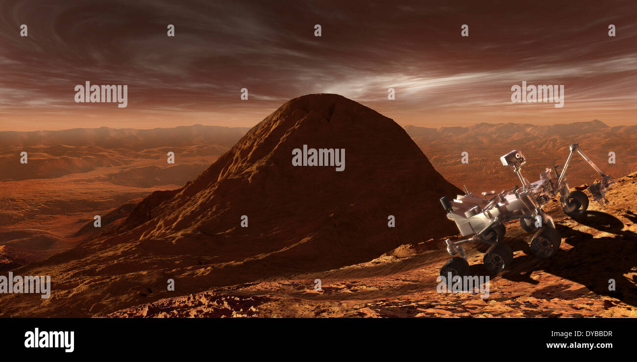 NASA's Curiosity rover climbing to the summit of Mount Sharp Stock ...